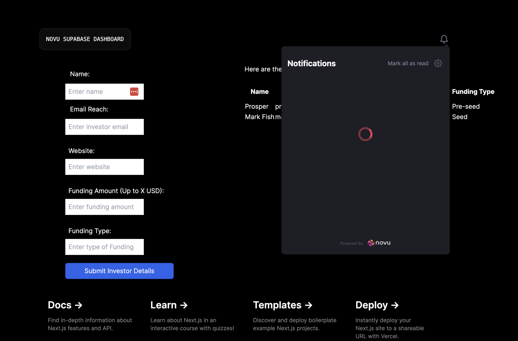 Building an Investor List App with Novu and Supabase - Novu